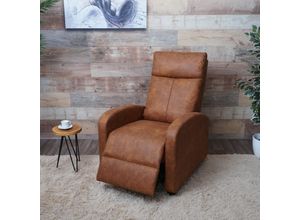 4057651532578 - Fernsehsessel MCW-F76 Relaxsessel Sessel Liegesessel Liegefunktion verstellbar Stoff Textil ~ vintage Wildlederimitat