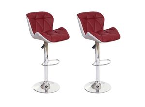 4057651408811 - 2er-Set Barhocker MCW-A92 Barstuhl Tresenhocker höhenverstellbar Kunstleder ~ bordeaux