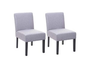 4057651319094 - 2er-Set Esszimmerstuhl MCW-F61 Stuhl Lounge-Stuhl Stoff Textil ~ grau