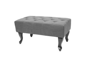 4057651527420 - Ottomane Chesterfield Oxford Sitzhocker Fußablage Hocker wasserabweisend Stoff Textil 39x77x47cm ~ dunkelgrau