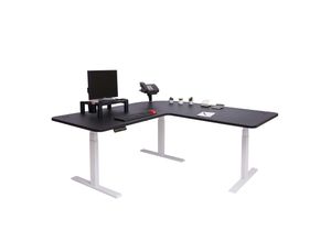 4057651434025 - Eck-Schreibtisch MCW-D40 Bürotisch Computertisch elektrisch höhenverstellbar 178x178cm 84kg MVG ~ schwarz weiß