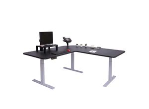 4057651434131 - Eck-Schreibtisch MCW-D40 Bürotisch Computertisch elektrisch höhenverstellbar 178x178cm 84kg MVG ~ schwarz grau