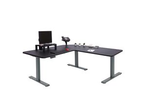 4057651509709 - Eck-Schreibtisch MCW-D40 Computertisch elektrisch höhenverstellbar 178x178cm 84kg MVG ~ schwarz anthrazit-grau