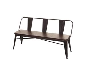 4057651436647 - 3er Sitzbank MCW-H10 Garderobenbank Esszimmerbank Kunstleder Chesterfield Industrial Gastronomie ~ schwarz-braun