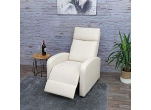 4057651432113 - Fernsehsessel MCW-F76 Relaxsessel Sessel Liegesessel Liegefunktion verstellbar Stoff Textil ~ creme