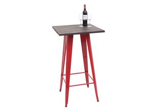 4057651384313 - Stehtisch MCW-A73 inkl Holz-Tischplatte Bistrotisch Bartisch Metall Industriedesign MVG 107x60x60cm ~ rot