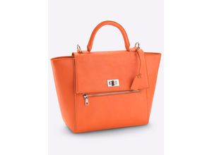 4036673260829 - Henkeltasche HEINE Damen Gr B H T 42cm x 28cm x 11cm orange Metall Polyurethan unifarben Taschen