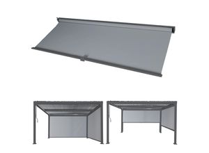 4057651576329 - Seitenwand für Pergola MCW-L41 Pavillon Rollo Ersatzseitenwand Stoff Textil 3x3m ~ anthrazit