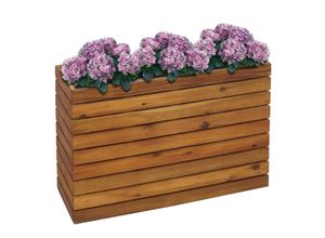 4057651566214 - Pflanzkasten MCW-L21 Pflanzkübel Blumentopf Hochbeet eckig 41x63x23cm Outdoor Akazie Holz MVG-zertifiziert braun