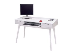4057651411095 - Schreibtisch MCW-A70b Bürotisch Computertisch MDF 120x55cm ~ weiß