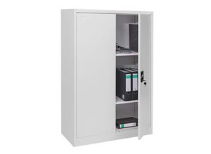 4057651411064 - Aktenschrank MCW-H17 Stahlschrank Büroschrank Schrank 2 Türen abschließbar Metall ~ 140x90x40cm grau