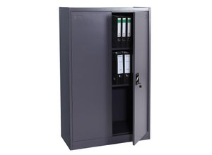 4057651822723 - Aktenschrank MCW-H17 Stahlschrank Büroschrank Schrank 2 Türen abschließbar Metall ~ 140x90x40cm dunkelgrau