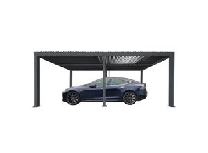 4057651830186 - Carport MCW-L46 Autoüberdachung Garage Unterstand 11cm-Aluminium-Gestell Regenrinne sturmfest 3x6m ~ anthrazit