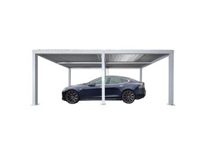 4057651806891 - Carport MCW-L46 Autoüberdachung Garage Unterstand 11cm-Aluminium-Gestell Regenrinne sturmfest 3x6m ~ weiß