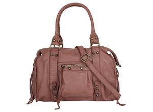 4260543061180 - Shopper SAMANTHA LOOK Damen Gr B H T 34cm x 27cm x 12cm onesize rosa (alt rosa) Leder vintage Taschen echt Leder Made in Italy