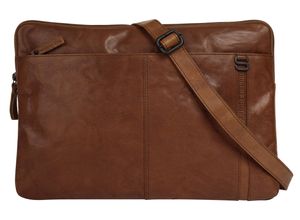8718749078359 - Dokumententasche LAPTOP SLEEVE Herren Gr B H T 40cm x 27cm x 4cm onesize braun (cognac) Leder leicht glänzend unifarben Taschen echt Leder
