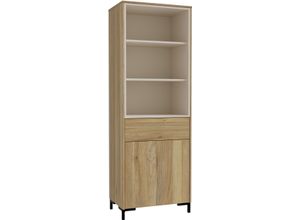5904767223960 - Standregal Galactique beige (mauvella eiche sand) B634cm H1807cm T415cm Spanplatte Regale Regal Push-to-Open Stauraum grifflos