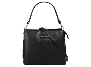 4260543061906 - Henkeltasche CLUTY Damen Gr B H T 25cm x 21cm x 12cm onesize schwarz Leder leicht glänzend unifarben Taschen echt Leder Made in Italy