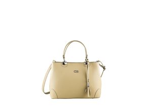 4036673249008 - Schultertasche Mademoiselle Damen Gr B H T 31cm x 23cm x 11cm onesize beige Leder COLLEZIONE ALESSANDRO Taschen hochwertiges Rindsleder mit Quaste und Anhänger