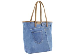 4036673265251 - Schultertasche BellaBlu Damen Gr B H T 40cm x 37cm x 12cm onesize blau Baumwolle COLLEZIONE ALESSANDRO Taschen Jeanstasche mit italienischen Leder