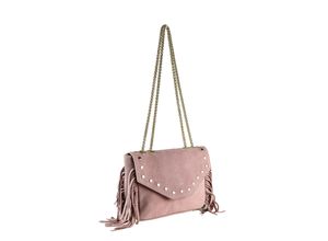 4036673235063 - Umhängetasche Mini-Jesse Damen Gr B H T 22cm x 15cm x 6cm onesize rosa Leder COLLEZIONE ALESSANDRO Taschen aus Wildleder mit Fransen