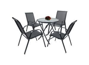 4051814442643 - 5-tlg Gartenmöbel Set Sitzgruppe Essgruppe 1xTisch 4x Stühle Tisch Maße ca H 70 x B 70 x T 70 cm Garten Set - Sonlas