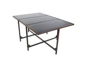 4051814441936 - Gartentisch Tisch aus Rattan Maße ca H 74 x B 170 x T 110 cm Gartentisch Gartenmöbel – Raloso 170x110