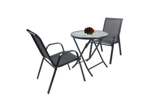 4051814445385 - 3-tlg Gartenmöbel Set Sitzgruppe Essgruppe 1xTisch 2x Stühle Tisch Maße ca H 70 x ? 70 cm Garten Set - Sonlas