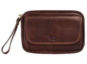 4260253338725 - Handgelenktasche PIKÉ Damen Gr B H T 24cm x 17cm x 7cm onesize braun Leder beschichtet glänzend Taschen echt Leder