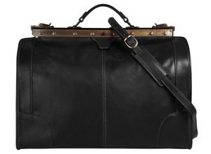 4260543032432 - Reisetasche PIKÉ LOMBARDIA MEDIUM Gr B H T 40cm x 35cm x 16cm onesize schwarz Leder beschichtet glänzend Taschen echt Leder Made in Italy
