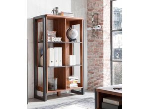 4067602884595 - Wandregal HOME AFFAIRE Detroit grau (braun schieferfarben) B90cm H140cm T33cm FSC-zertifizierter Holzwerkstoff Regale Höhe 140 cm
