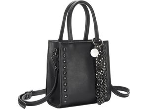 4067602860148 - Handtasche VIVANCE Minibag Damen Gr B H T 16cm x 17cm x 9cm schwarz Lederimitat unifarben Taschen mit Nietendetails Schultertasche Henkeltasche Crossbody Bag VEGAN