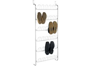 4008838500224 - Türregal für Schuhe für 18 Paar Silber glänzend verchromtes Metall silber glänzend Kunststoff pvc pu und sonstige hellgrau - silber glänzend 4008838500224 - Türregal für Schuhe für 18 Paar Silber glänzend verchromtes Metall silber glänzend Kunststoff pvc pu und sonstige hellgrau - silber glänzend