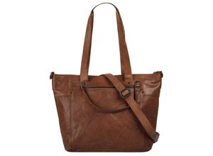 8718749073361 - Shopper SPIKES & SPARROW Damen Gr B H T 31cm x 29cm x 12cm onesize braun (cognac) Leder leicht glänzend unifarben Taschen echt Leder