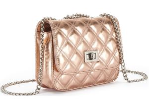 4067602908390 - Umhängetasche LASCANA Minibag Kinder Gr B H T 19cm x 14cm x 5cm rosa (rosegoldfarben) Lederimitat unifarben Taschen Handtasche Henkeltasche mit Kettenhenkel Crossbody Bag VEGAN