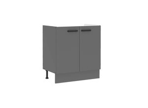 4262354977643 - Küche NESSA Spülenunterschrank 80 Anthrazit Küchenzeile Küchenblock Einbauküche 4262354977643 - Küche NESSA Spülenunterschrank 80 Anthrazit Küchenzeile Küchenblock Einbauküche