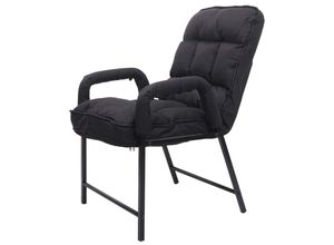 4057651810201 - Esszimmerstuhl MCW-K40 Stuhl Polsterstuhl 160kg belastbar Rückenlehne verstellbar Metall ~ Stoff Textil schwarz