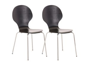 4251152616939 - 2x Stapelstuhl Diego I Konferenzstuhl Mit Holzsitz Und Stabilem Metallgestell I 2 x Platzsparender Stuhl Mit Pflegeleichter Sitzfläche