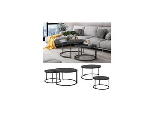4066731370535 - Couchtisch Montreal Schwarz Marmor-Optik 77 x 40 cm Wohnzimmertisch 2er-Set