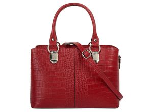 4260543055059 - Umhängetasche CLUTY Damen Gr B H T 24cm x 16cm x 7cm onesize rot Leder Taschen echt Leder Made in Italy
