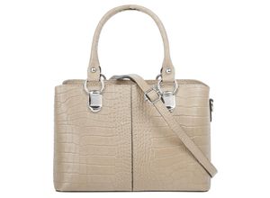 4260543055097 - Umhängetasche CLUTY Damen Gr B H T 24cm x 16cm x 7cm onesize beige Leder Taschen echt Leder Made in Italy