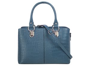 4260543055127 - Umhängetasche CLUTY Damen Gr B H T 24cm x 16cm x 7cm onesize blau Leder Taschen echt Leder Made in Italy
