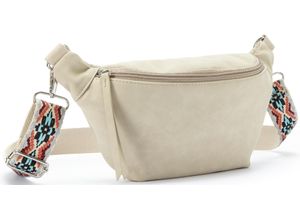 4067602385238 - Bauchtasche VIVANCE Umhängetasche Hüfttasche Kinder Gr B H T 26cm x 12cm x 7cm beige Lederimitat bestickt unifarben Taschen Crossbody-Bag Gürteltasche austauschbarer Schulterriemen VEGAN