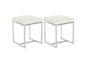 4255716301170 - 2er Set Edelstahl-Sitzhocker Barci Kunstleder I Moderne Hocker Mit Hochwertiger Polsterung Und Bodenschonern In Vielen Farben