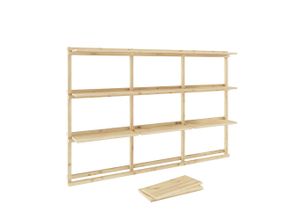 5713655163178 - Wandregal KARUP DESIGN Groove Shelving Big Wandregal Aufbewahrung Deko Platzsparend beige (natur) B66cm H127cm T255cm Massivholz Regale inkl 12 Abnehmbare Regalböden aus FSC-zertifiziertem Massivholz