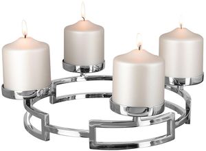4042911430473 - Kerzenleuchter FINK HOMMAGE Weihnachtsdeko Kerzenhalter Gr H 8 cm silberfarben Windlichter Laternen aus Edelstahl 4-flammig Adventsleuchter 4042911430473 - Kerzenleuchter FINK HOMMAGE Weihnachtsdeko Kerzenhalter Gr H 8 cm silberfarben Windlichter Laternen aus Edelstahl 4-flammig Adventsleuchter