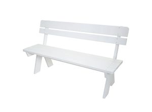 4057651571096 - Gartenbank MCW-L66 Sitzbank Holzbank Parkbank Gastronomie-Qualität Massiv-Holz 148cm ~ weiß