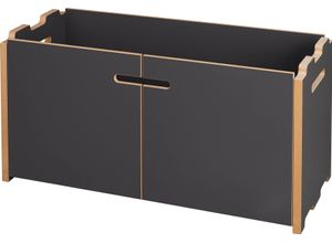 0742832753920 - Mehrzweckregal TOJO hochstapler grau (anthrazit) B76cm H352cm T32cm MDF Regale Mehrzweckregal Standregal Grund- und Anbaumodule die miteinander kombiniert werden können