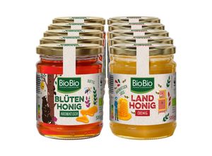 4316268634137 - BioBio Honig 500 g verschiedene Sorten 10er Pack