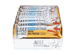 4311596641710 - Maxbalance 40% Active Proteinriegel weiße Schokolade-Vanille 50 g 15er Pack 4311596641710 - Maxbalance 40% Active Proteinriegel weiße Schokolade-Vanille 50 g 15er Pack